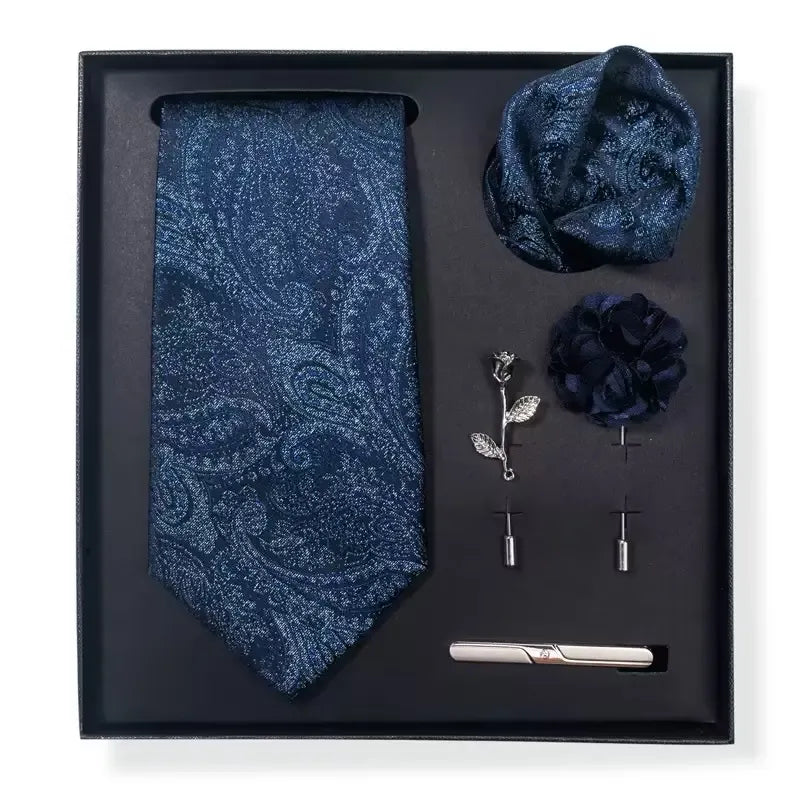 Mens Silk Tie Gift Set - 5 Piece Formal Accessories Kit for Men | Wehilion®