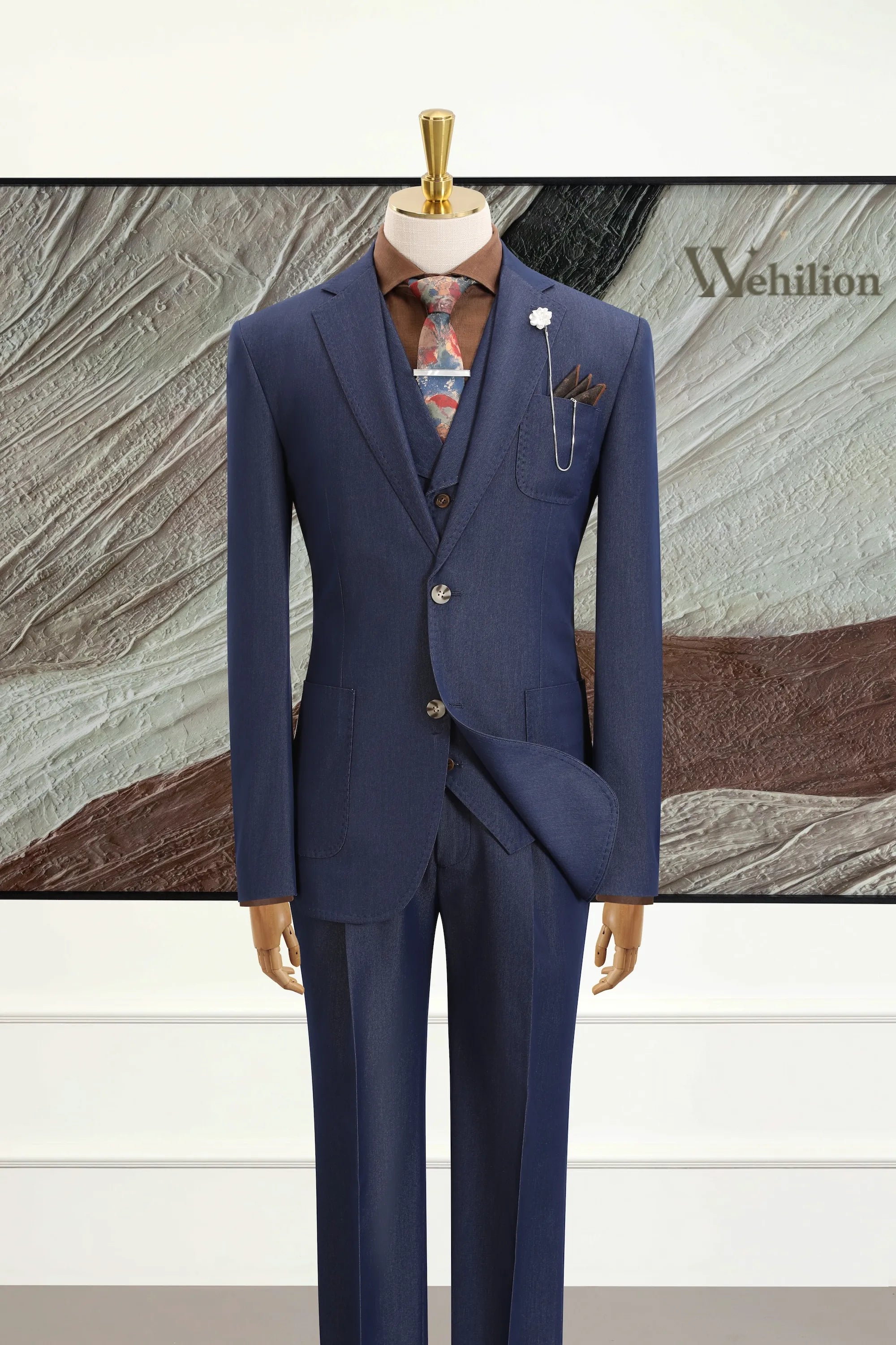 Men's Denim 3-Piece Suit | Fade-Resistant & Stretch Comfort | Wehilion