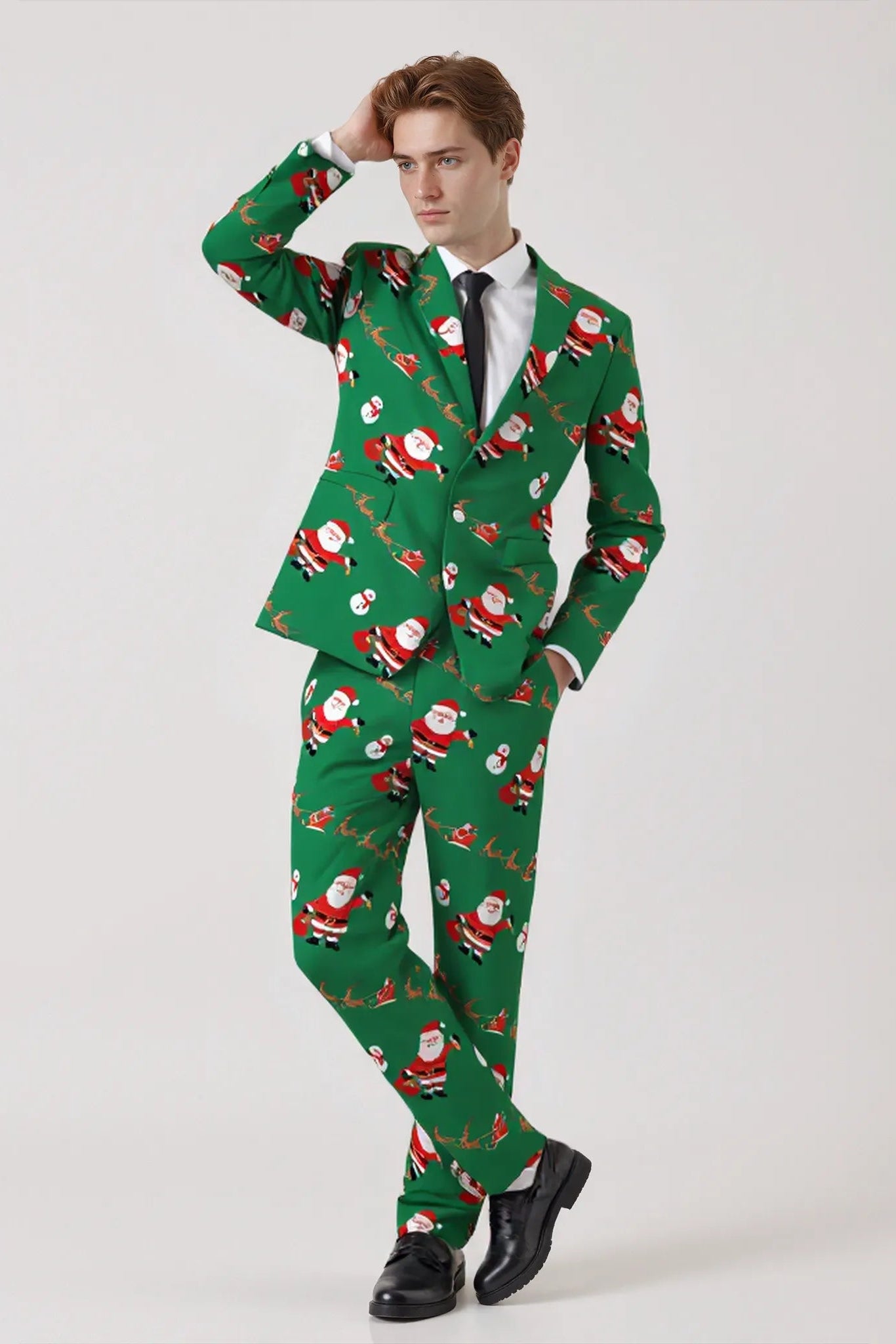 Bold Frost Print On Prom Suits For Men Mens Christmas Suit | Wehilion®