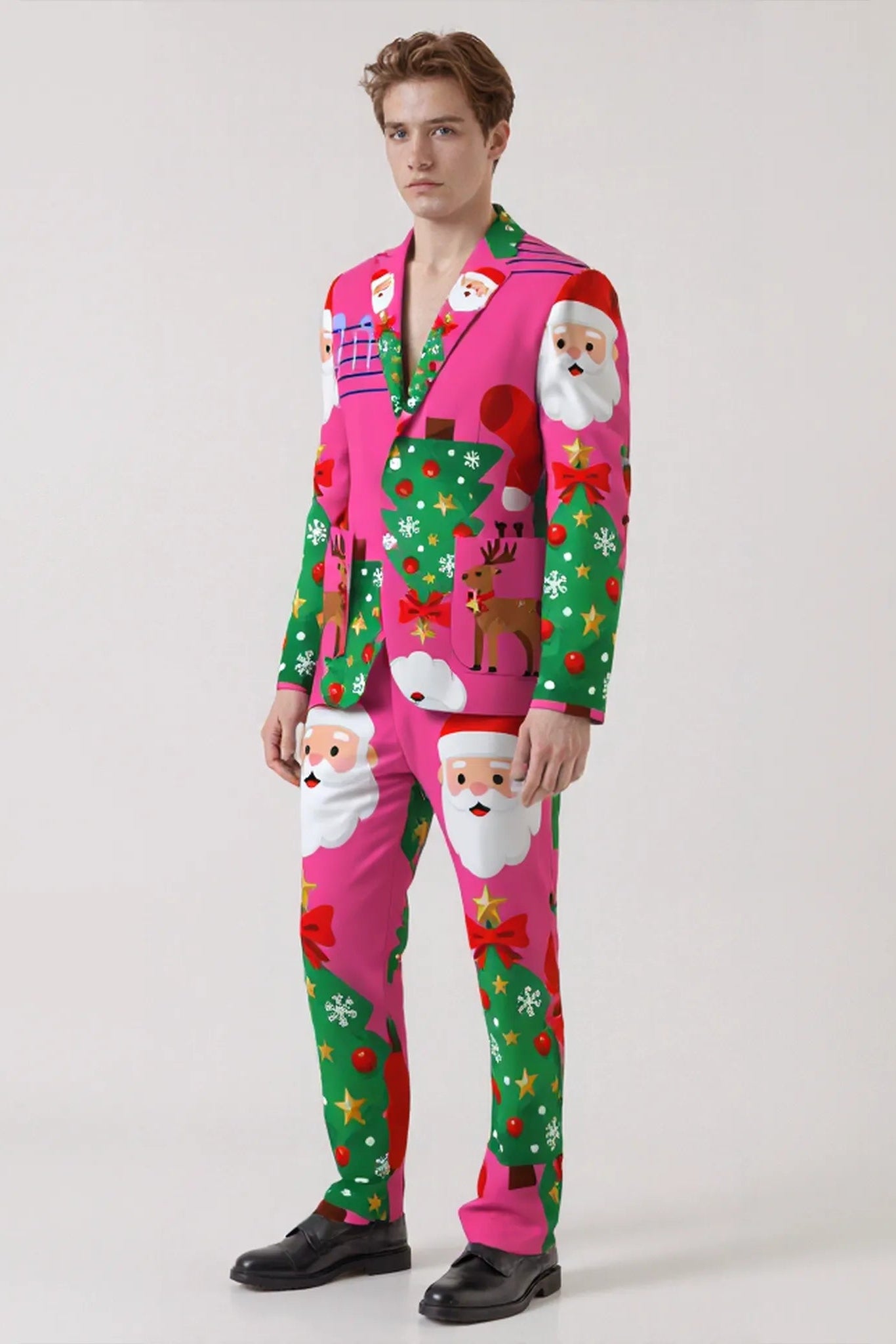 Classic Fit Style With Christmas Suit Mens And Single Breasted Suit ...