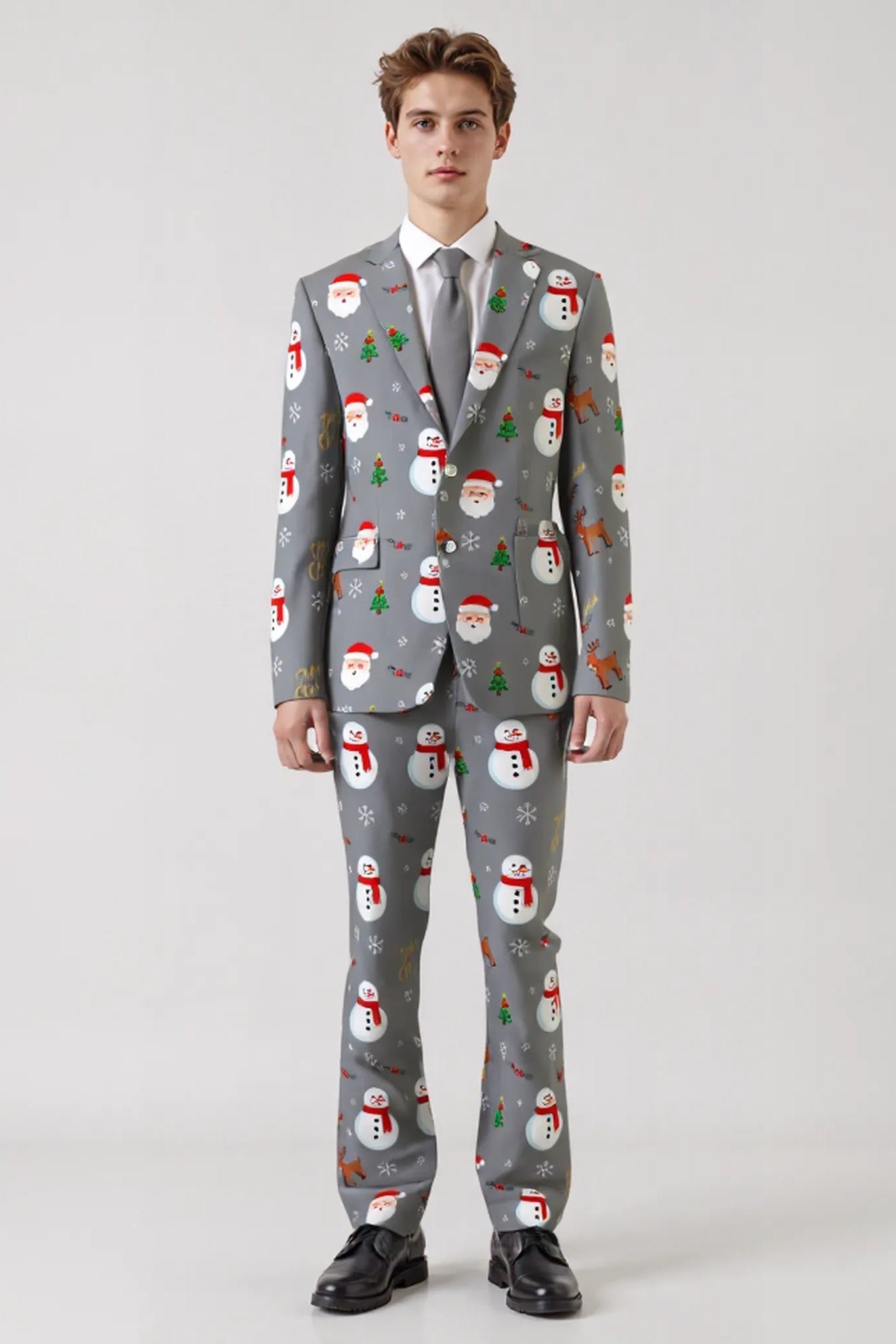 Reindeer Details And Classic Cut Mens Christmas Suit 2 Piece Suit ...